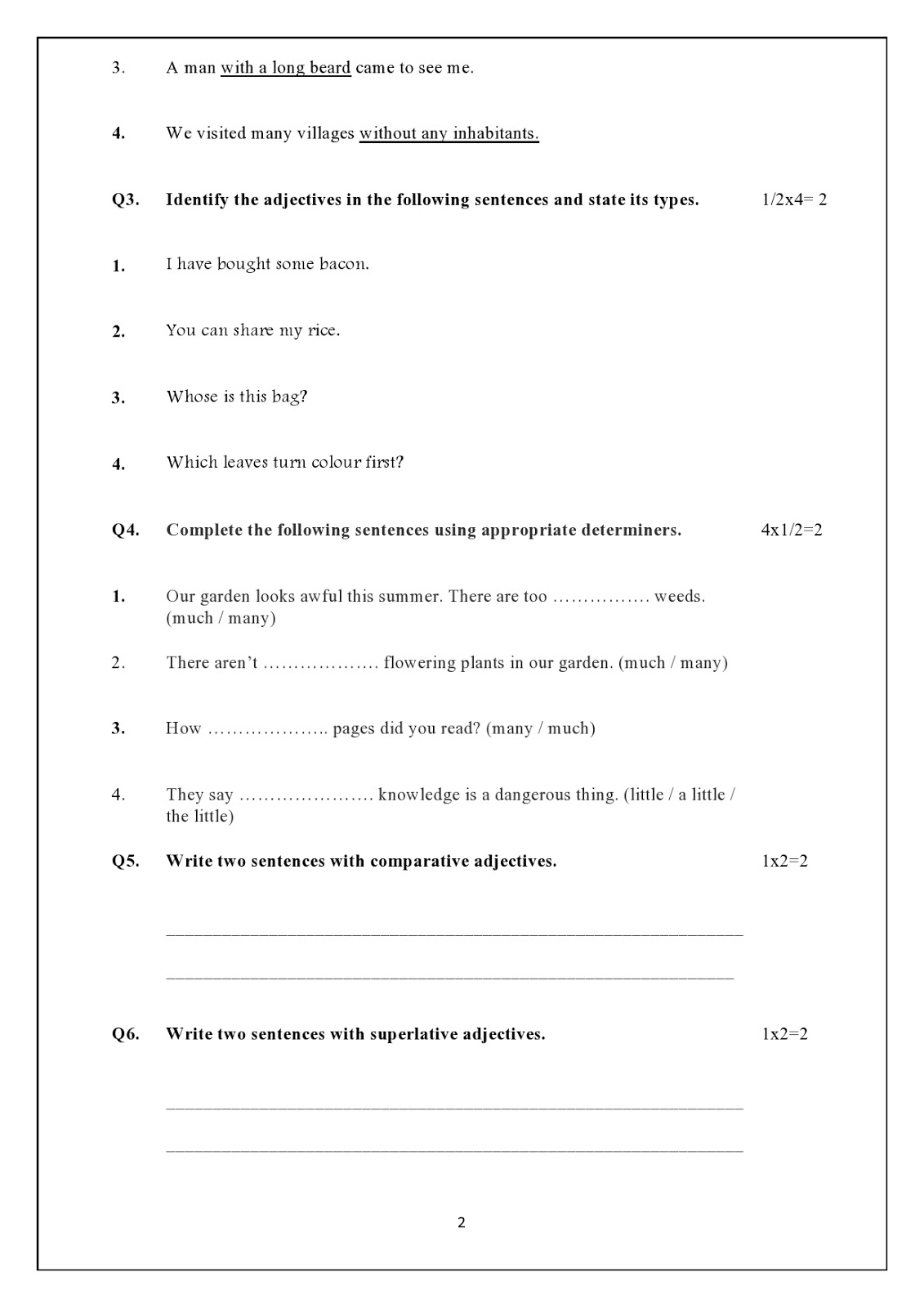 Birla World School Oman: Revision Worksheets for Grade 5 B