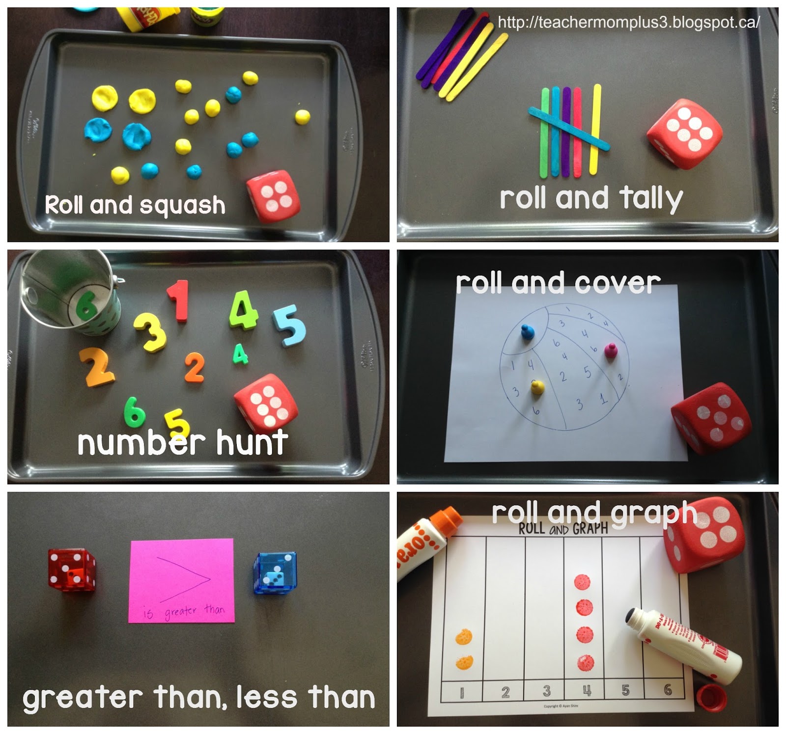 TeacherMomPlus3: 6 Dice Activities for Preschoolers