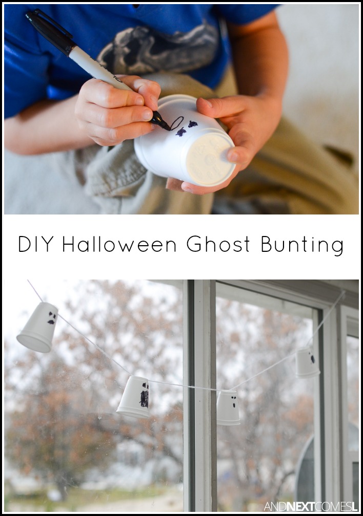 DIY Ghost Bunting Halloween Craft | And Next Comes L - Hyperlexia Resources