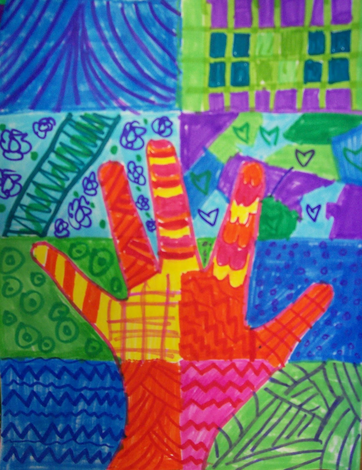 The Lost Sock : Art Elements using Hands