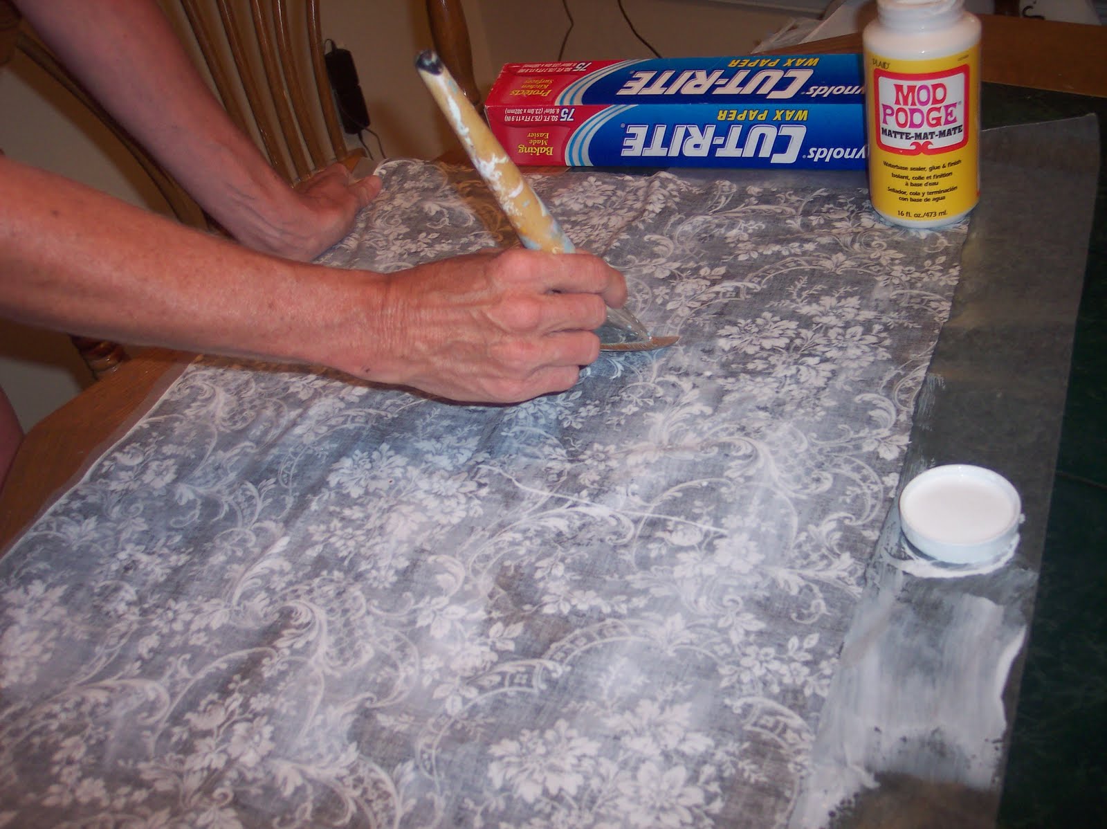 Uniquely Chic Furniture: French Mod Podge Fabric Table