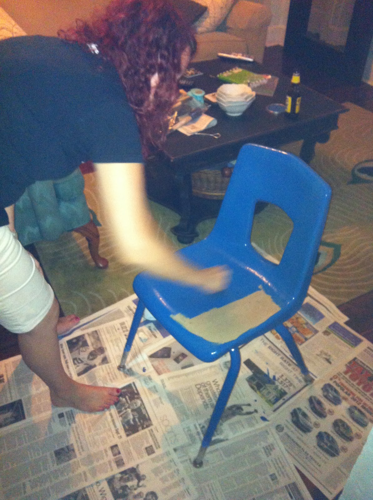 Double Dip of Hip: Deep blue chair