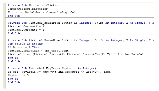 Membuat program Paint sederhana di Visual Basic