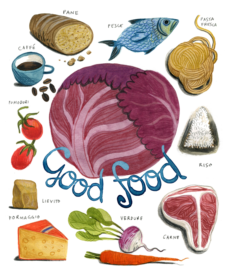 felicita sala illustration: good food for corriere della sera
