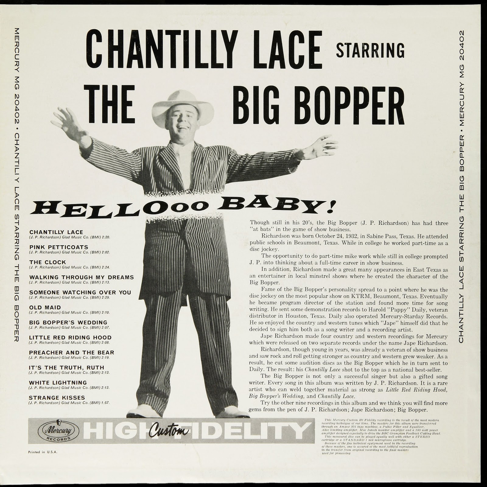 1958 Chantilly Lace - The Big Bopper - Rockronología