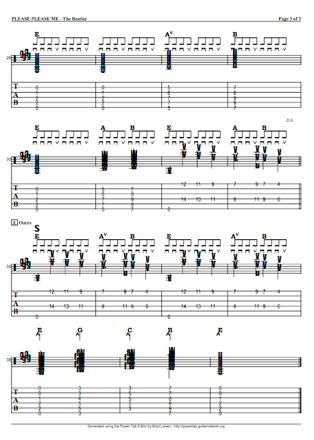 Guitar Tabs: Tabs and Song Sheet For: Please Please Me by The Beatles