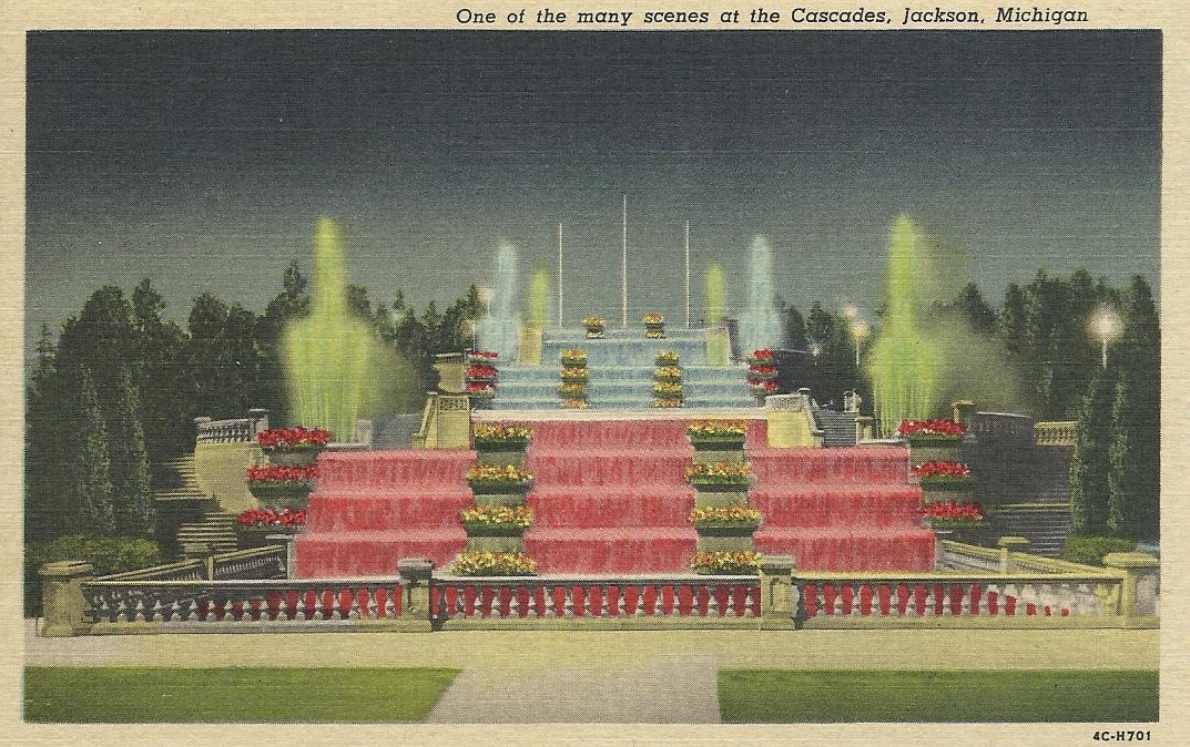 Vintage Travel Postcards: The Cascades - Jackson, Michigan