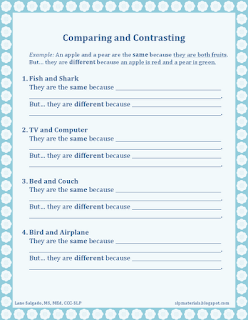 Ms. Lane's SLP Materials: Expressive Language: Comparing and ...