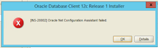 Living and breathing the world of Microsoft: INS-20802 Oracle Net Configuration Assistant failed