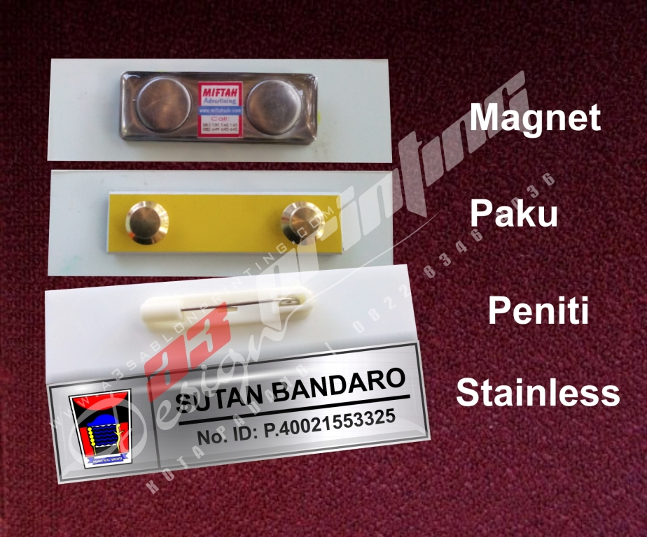 Papan PIN Nama Dada Name Tag | Kota Padang ~ A3 Printing | Advertising ...