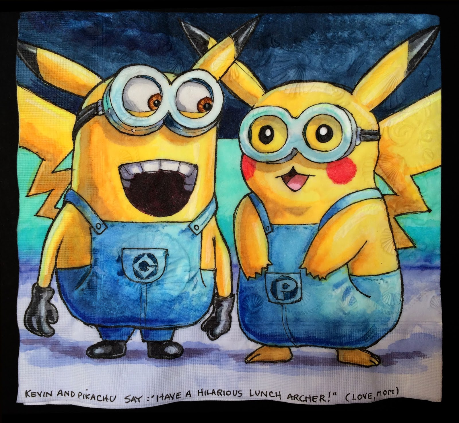 Daily Napkins: Pikachu and a Minion Cosplay as One Another