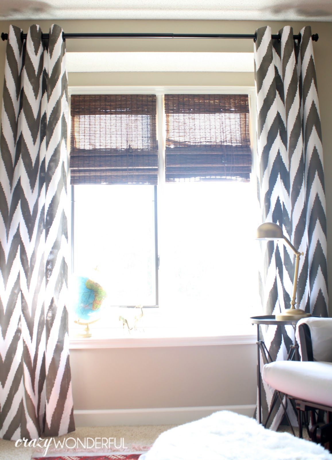 stenciled curtains - tutorial - Crazy Wonderful