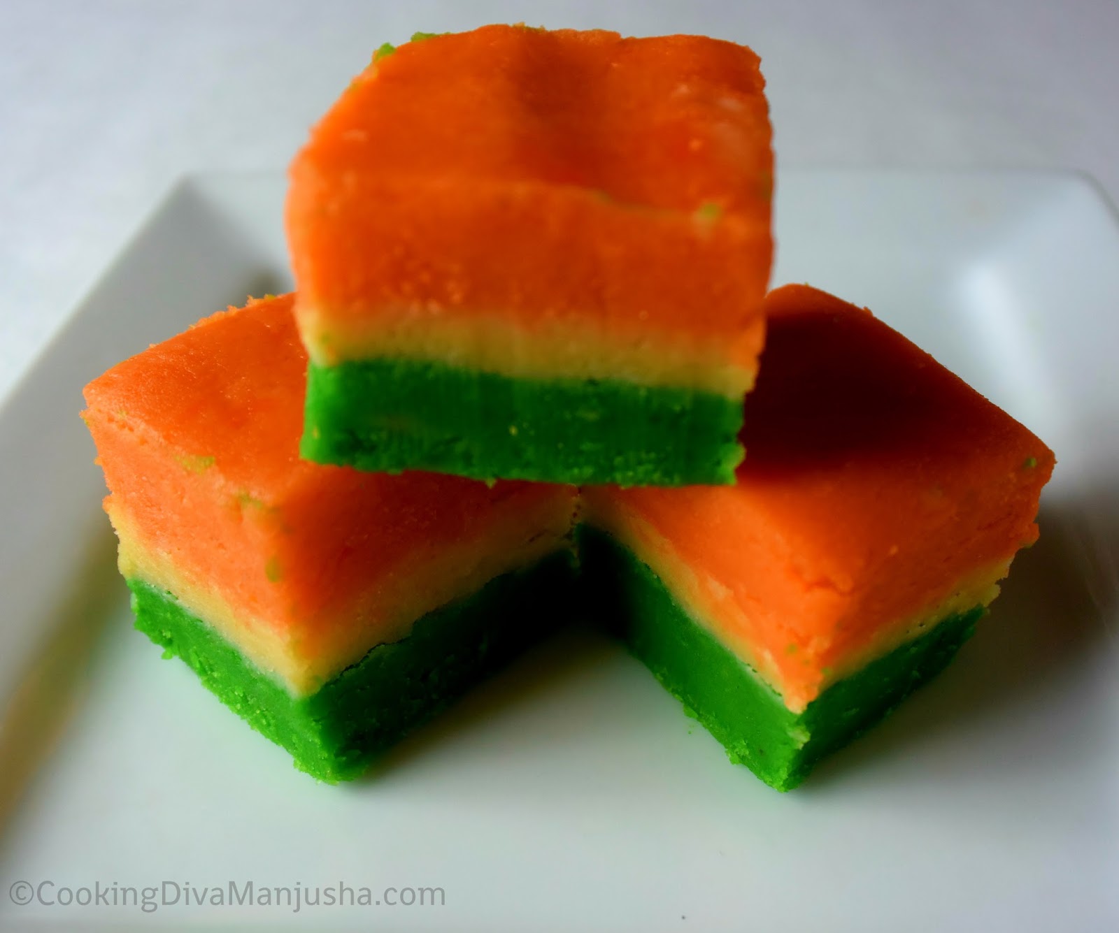 Tri color barfi