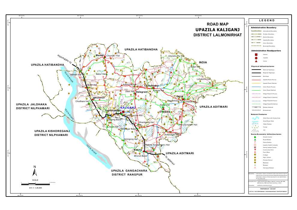 3 Detailed Maps of Kaliganj Upazila, Lalmonirhat, Bangladesh - Tourism ...