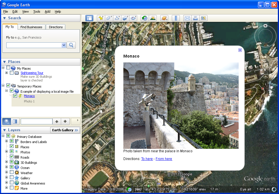 Dominoc925 Example Kml For Displaying A Photo Image From The Local Disk