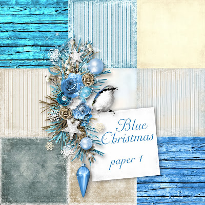 cheyOkota digital scraps: Blue Christmas Freebie Digital Scrapbook Kit