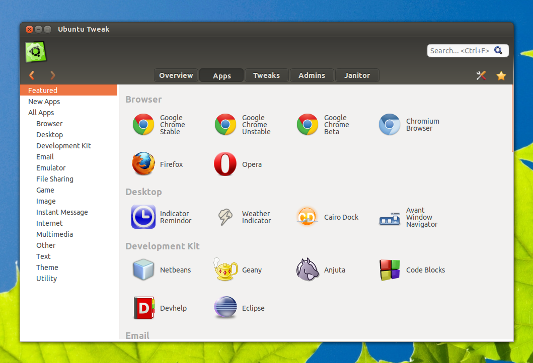 Ubuntu Tweak 080 Gets New `apps` Feature ~ Web Upd8 Ubuntu Linux Blog