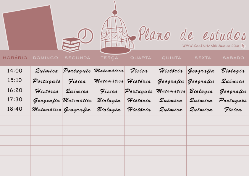 Planilha De Estudos Para O Enem