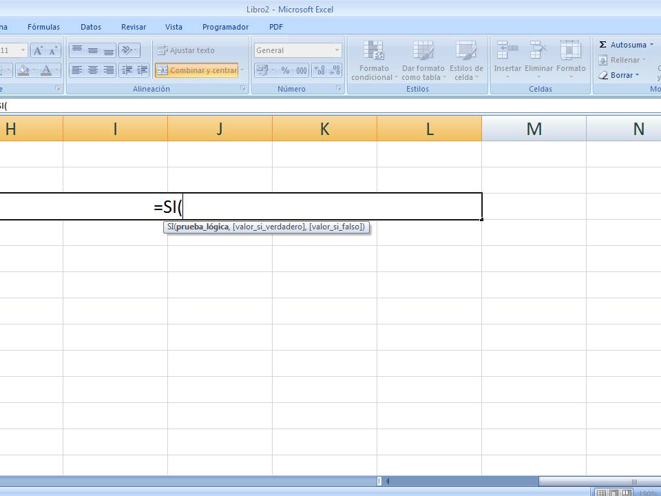 Aprendamos como usar Excel: LA FORMULA SI