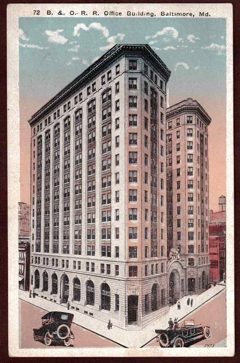 My Baltimore Postcards: B.&O. R.R. Office Building, Baltimore, MD
