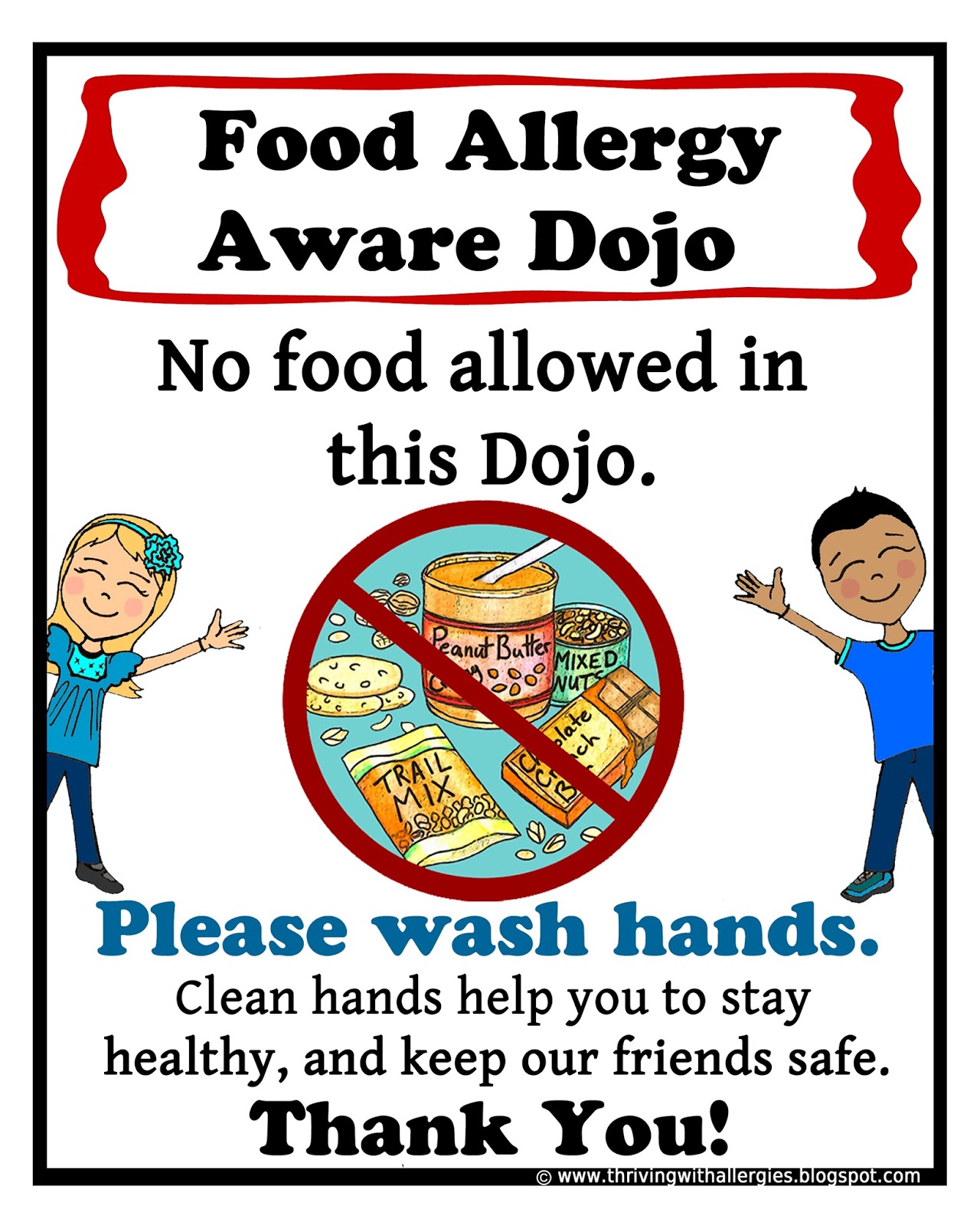 Thriving With Allergies: Food Allergy Aware Studio and Dojo Posters