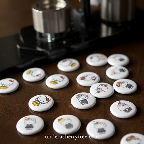 Under A Cherry Tree: DIY Hello Kitty Button Magnets