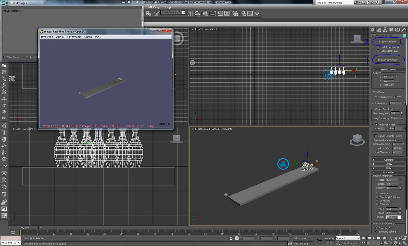 3D Modelling and Animation: Using reactor