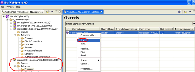 Websphere MQ Administration online Training . : MQ tutorial on how to create an MQ hub and spoke ...