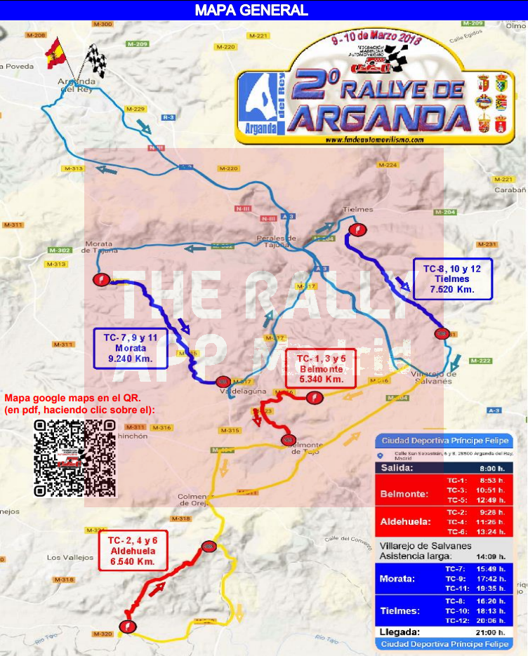 The Rally App: MAPA: 2º Rallye de Arganda del Rey 2018