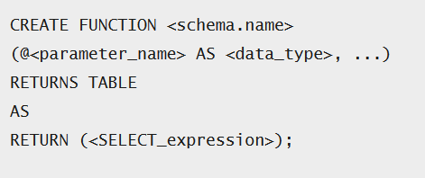 Table Value Function - SQL Server ~ DEBS Consultores