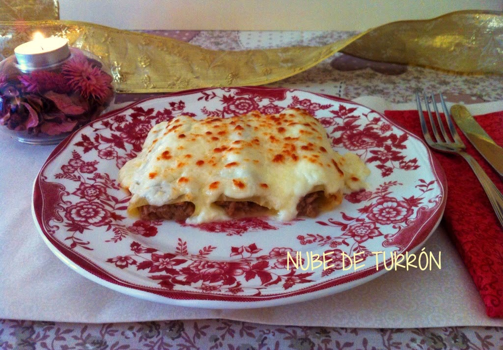 Nube de Turrón : CANELONES DE CARNE RUSTIDA