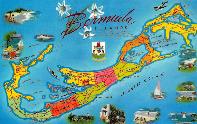 My Favorite Views: Bermuda - Islands Map Postcard