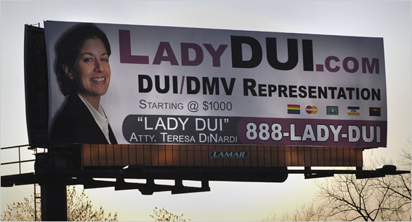 copyranter: The Sketchiest Local Lawyer Billboards.