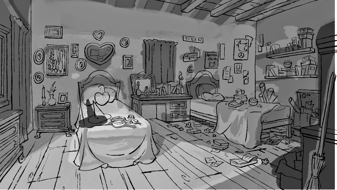 Lillian Lai's Sketchblog: Wicked : Elphaba and Glinda's dorm room Lillian Lai's Sketchblog: Wicked : Elphaba and Glinda's dorm room