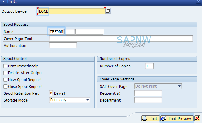 Checking Form Printing Configuration to ADS using FP_TEST_00