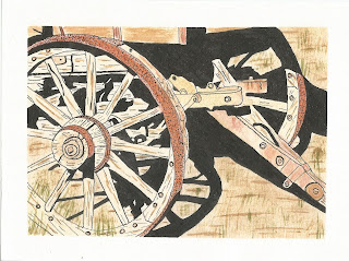 Studio 320 West: Pen & Ink with Watercolor wagon wheels