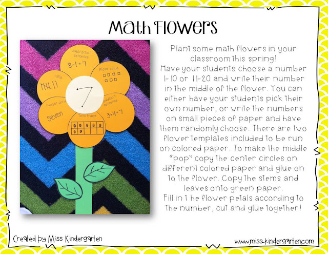 Math Flowers! - Miss Kindergarten