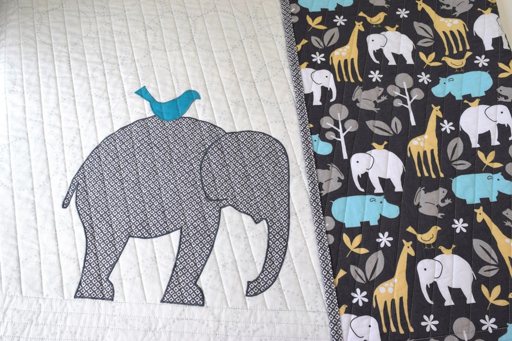 Quilted Blooms: Elephant Baby Quilt Inspired by Fabric
