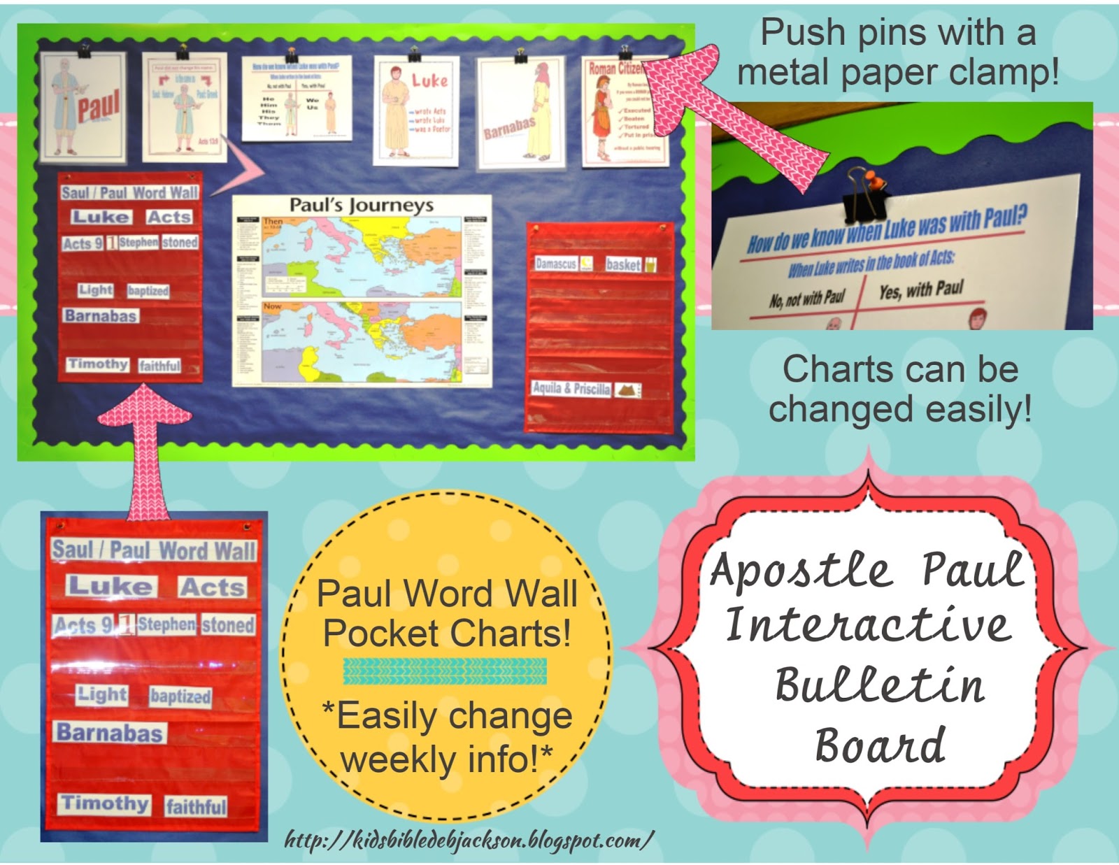 Paul Pocket Chart & Word Wall | Bible Fun For Kids