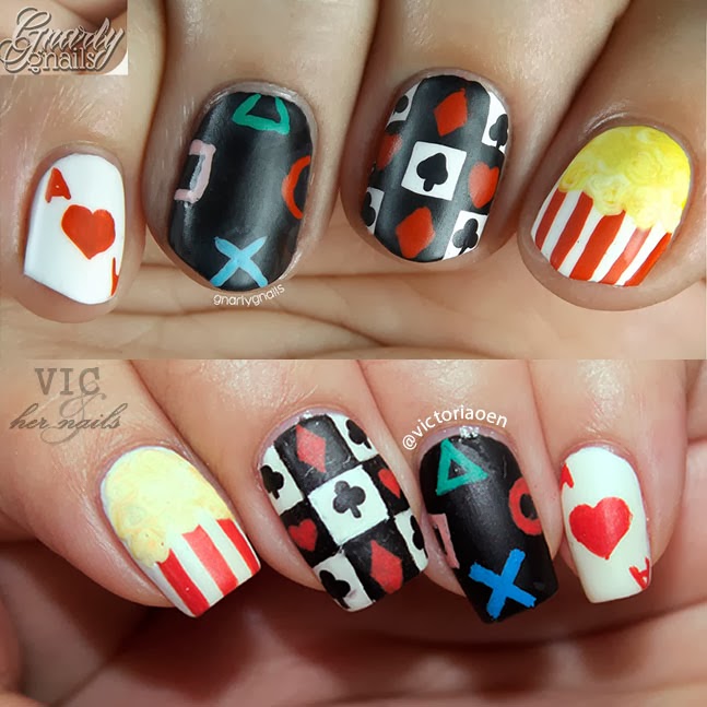 Vic and Her Nails: VicCopycat - Gnarly Gnails' Game Night Manicure