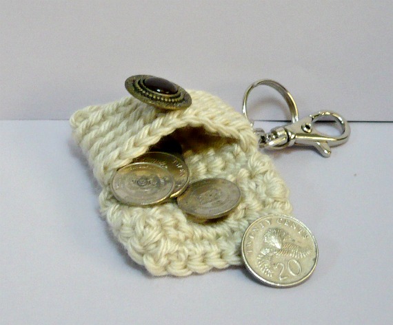 Nicely Created For You: Crocheted Mini Coin Pouch with Key Ring Holder ...