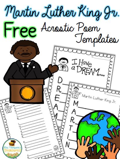Martin Luther King Jr. Poem Templates | Classroom Freebies | Bloglovin’