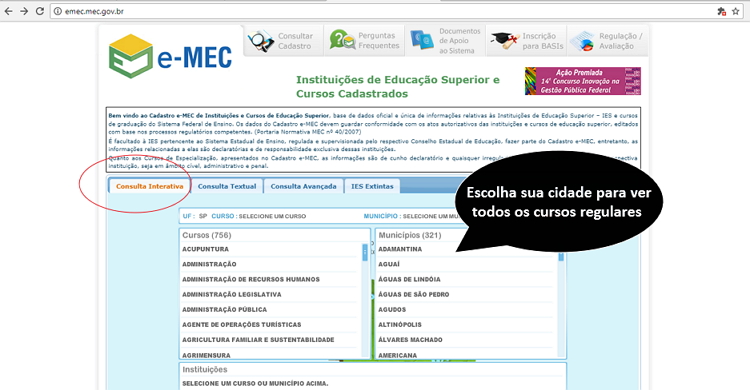 Como usar o site e-mec passo a passo - Mais Educação