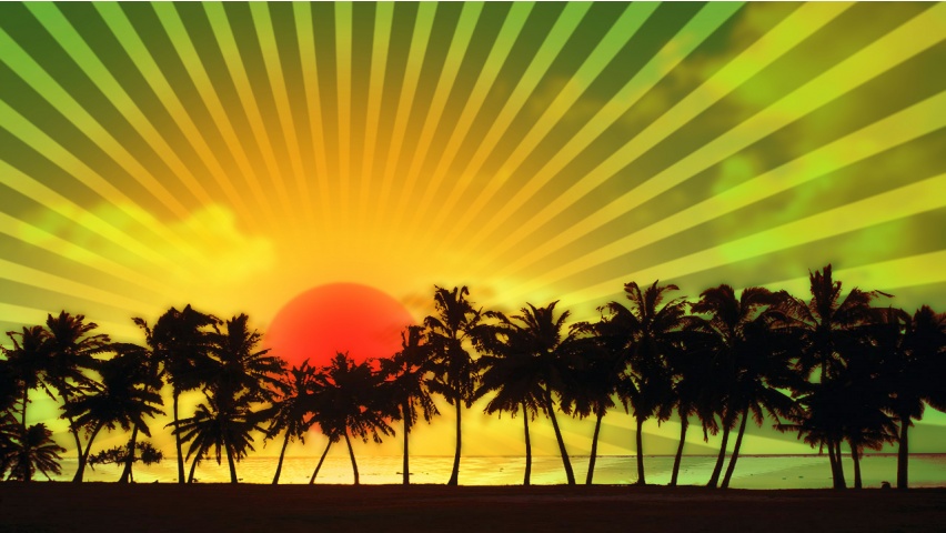 beautiful wallpaper: Animated Beach Sunset Wallpaper