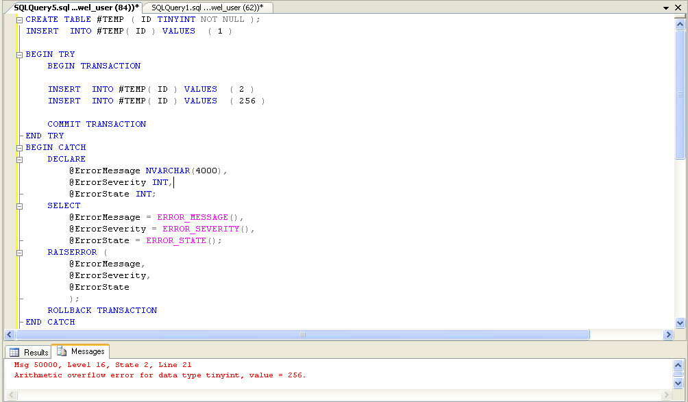 Systems Sql Server Try…catch And Error Handling
