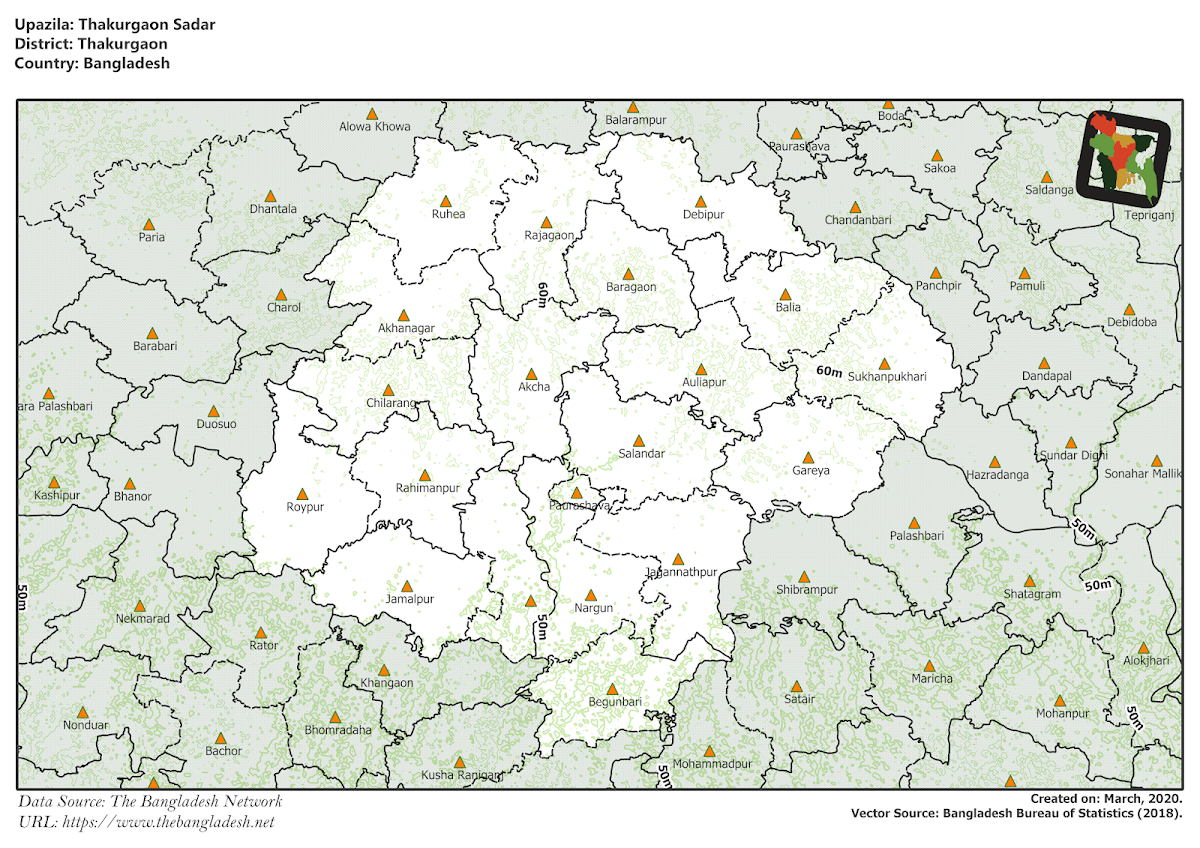 Mouza & Land Use Maps of Thakurgaon Sadar Upazila, Thakurgaon ...