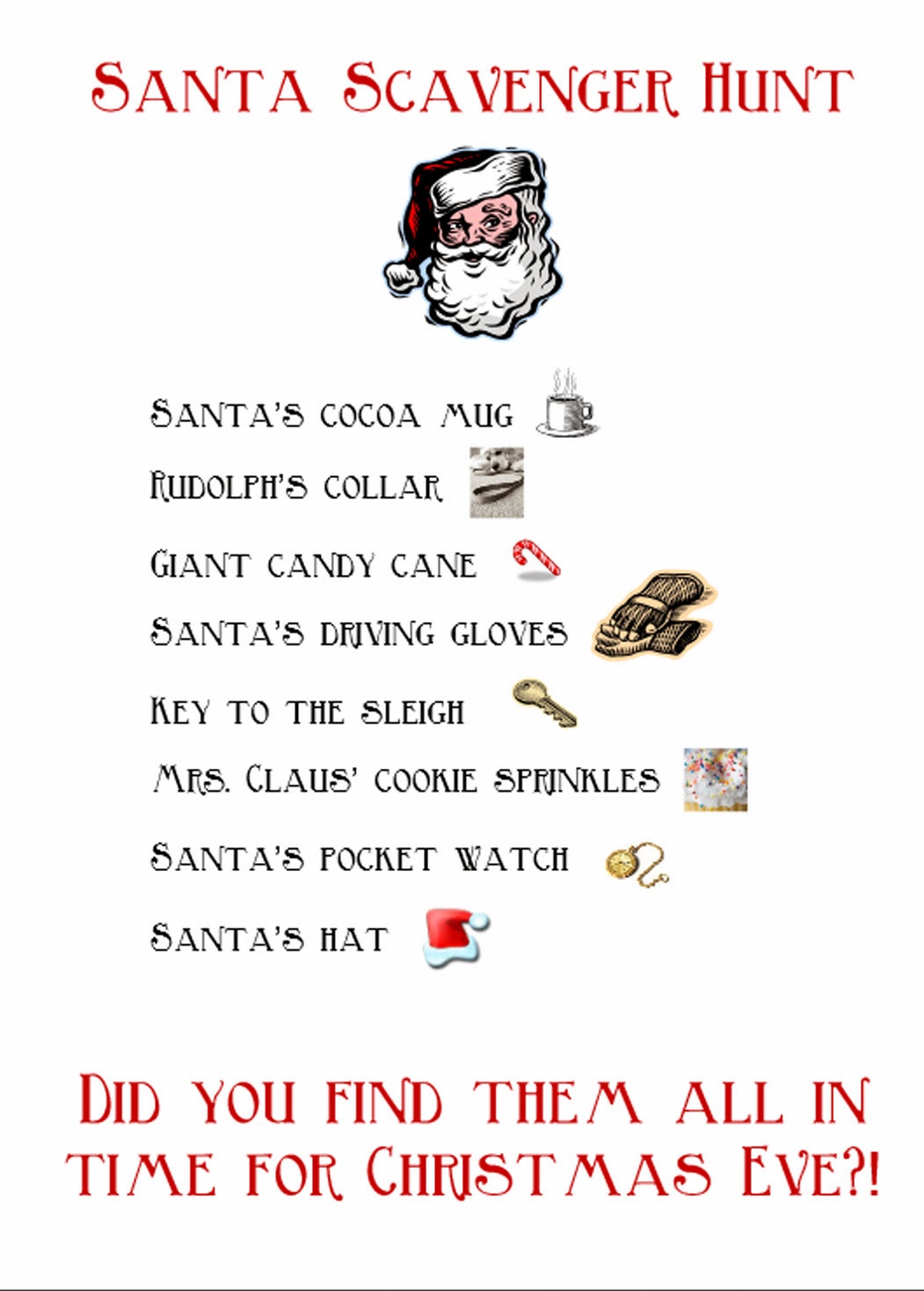 Cheatham Chatter: Santa Scavenger Hunt Checklist
