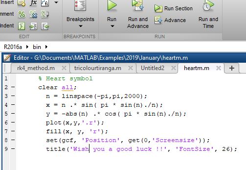 Love symbol using MATLAB - MATLAB Programming
