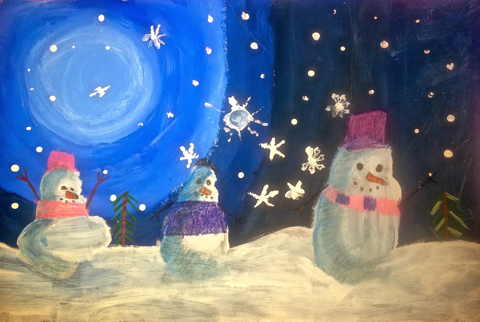 Art. Eat. Tie Dye. Repeat.: 4th Grade Value Snowmen
