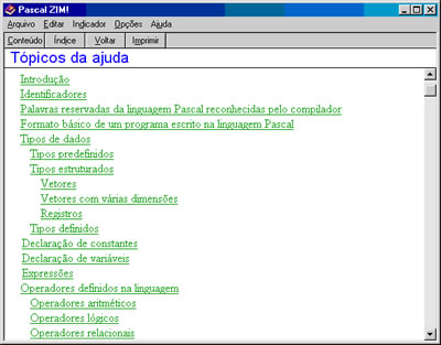 Pascalzim - Compilador Pascal: Screenshots